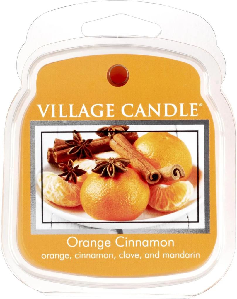 VILLAGE CANDLE Vosk do aromalampy Orange Cinnamon, oranžová barva