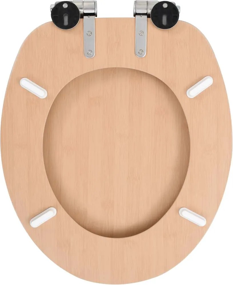 WC sedátko s funkcí pomalého sklápění MDF motiv bambusu 143926