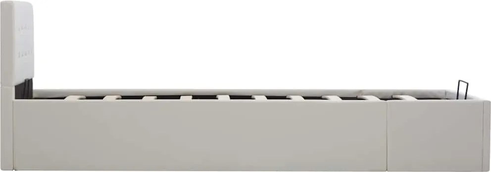 Rám postele zvedací úložný prostor bílý umělá kůže 100 x 200 cm 285517