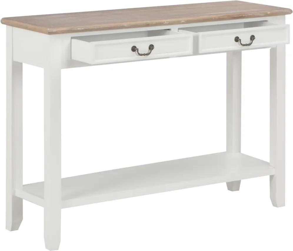 Konzolový stolek Doven - dřevo - bílý | 110x35x80 cm