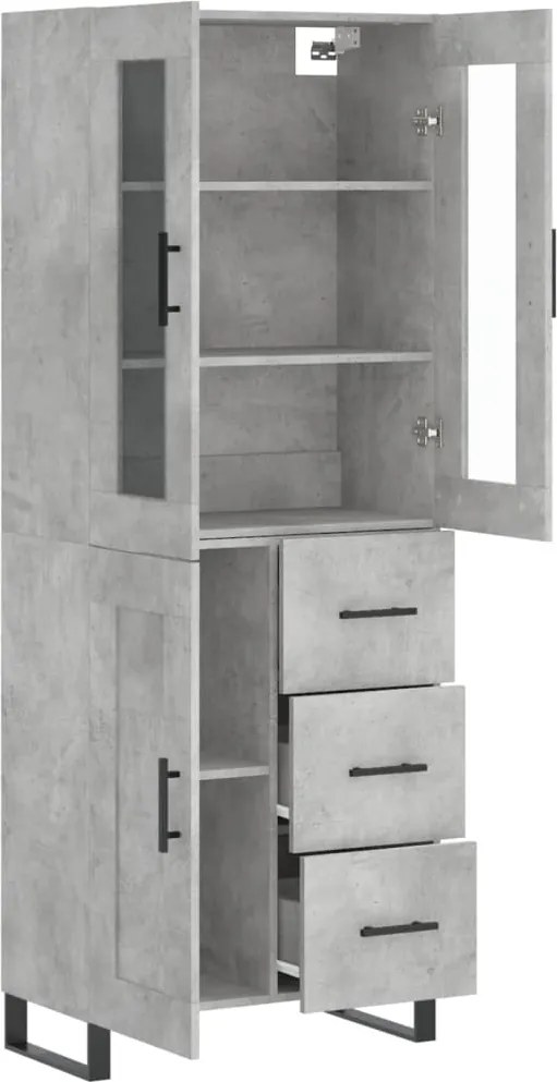 Skříň highboard betonově šedá 69,5x34x180 cm kompozitní dřevo 3198685