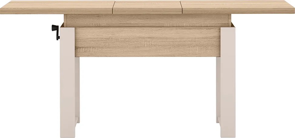 Rozkládací polohovací konferenční stolek HOGO 3v1 | 120-157x62,5-74,5x67 cm | síla horní desky 32 mm | dub sonoma/nohy kašmír
