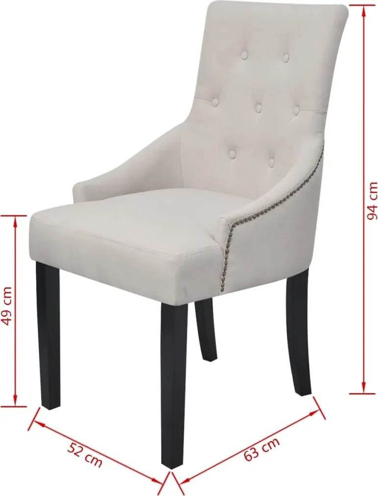 vidaXL Jídelní židle 6 ks krémově šedé textil [272507]