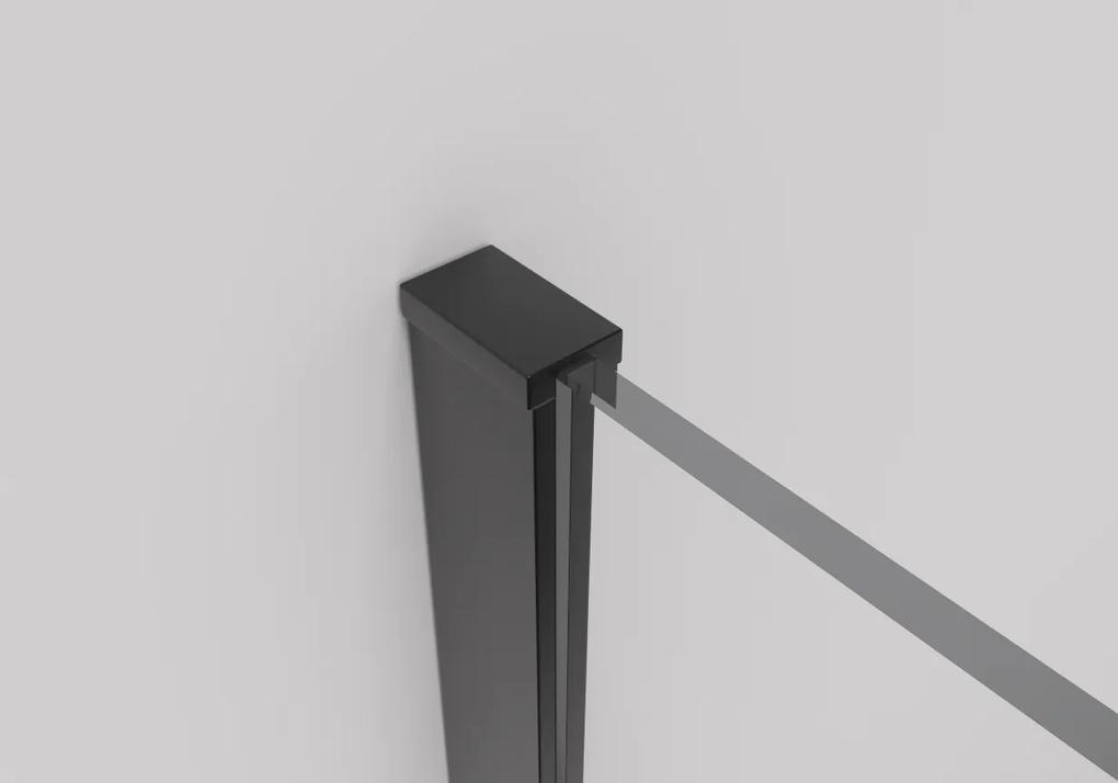 CERANO - Sprchová zástěna Walk-in Onyx L/P - černá matná, transparentní sklo - 100x200 cm