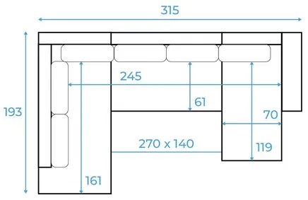 Rozkládací rohová sedací souprava VEGAS 315/190 Černá/bílá eko-kůže Pravá