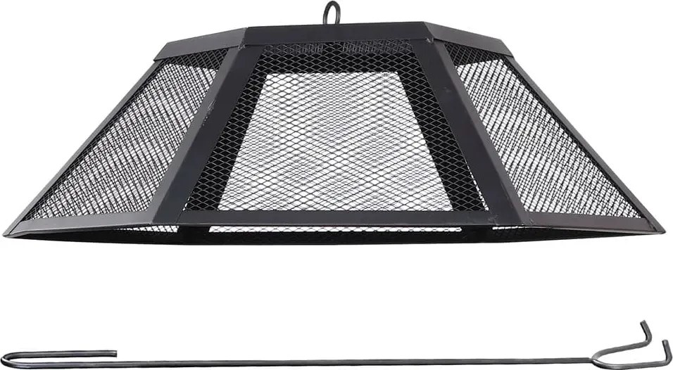 Zahradní ohniště Hexa 70 cm černé