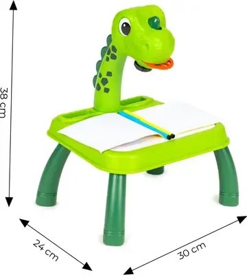 ECOTOYS Kreslicí tabule s projektorem Dinosaurus zelená / 3 tematické