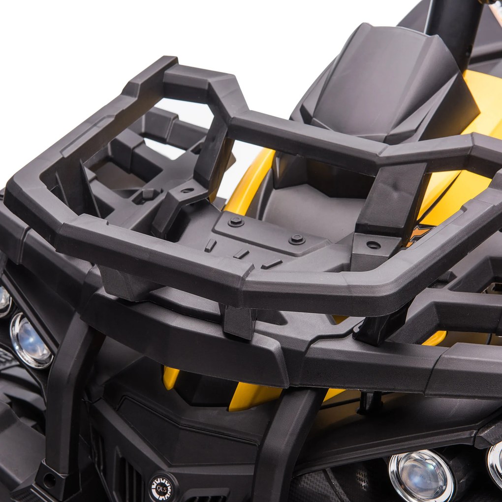 HOMCOM Elektrický čtyřkolka pro děti, 12V 10Ah, čtyřkolka s funkcí vpřed a vzad, 2 motory, USB připojení, MP3 přehrávač, vozidlo pro děti s předním s…