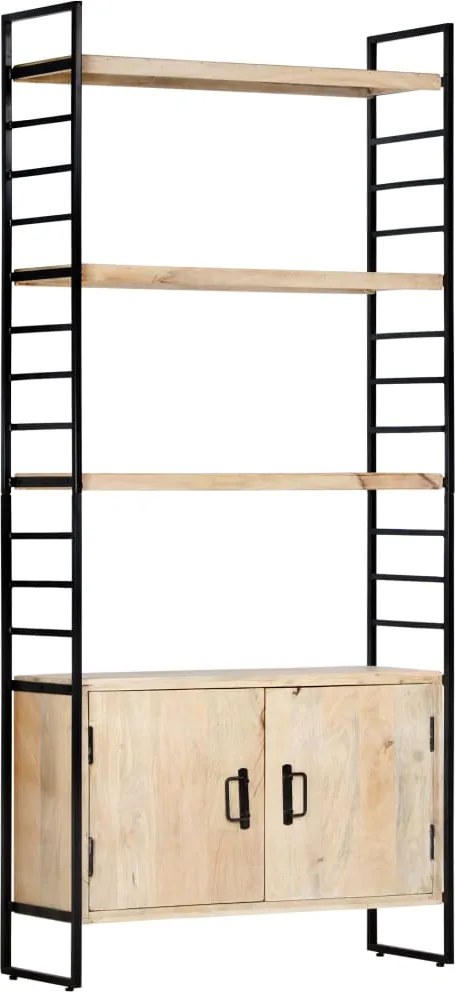 4patrová knihovna 80 x 30 x 180 cm masivní mangovníkové dřevo 284421