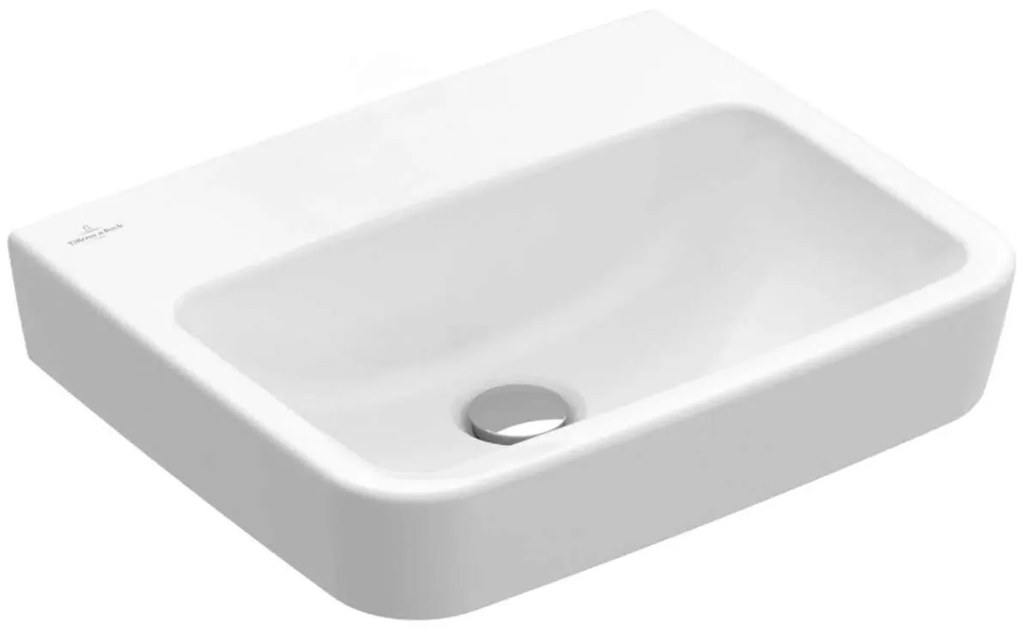 Villeroy & Boch O.novo - Umývátko na desku, 45x37 cm, bez přepadu, bez otvoru pro baterii, alpská bílá 43444F01
