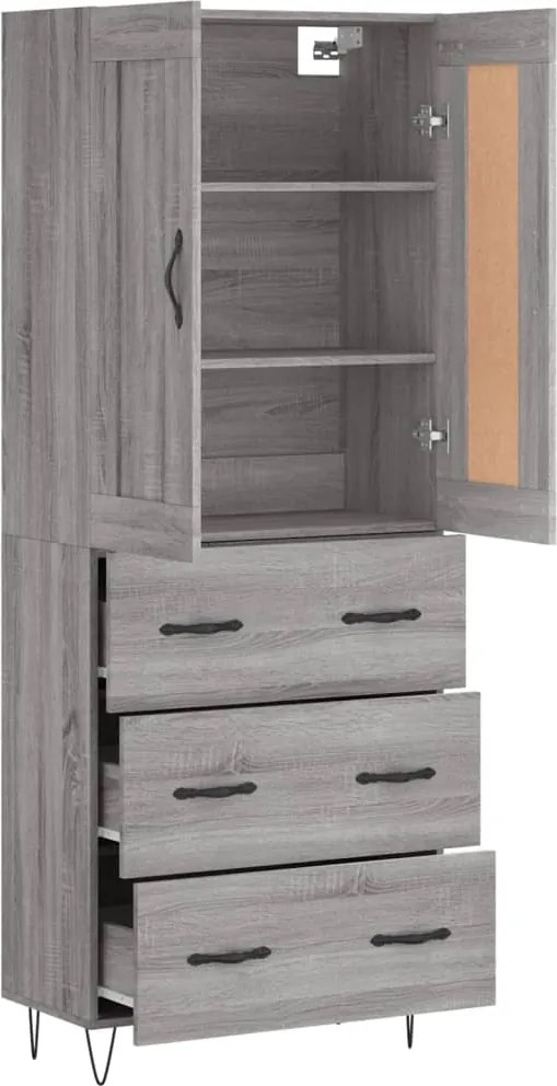 Skříň highboard šedá sonoma 69,5 x 34 x 180 cm kompozitní dřevo 3199783