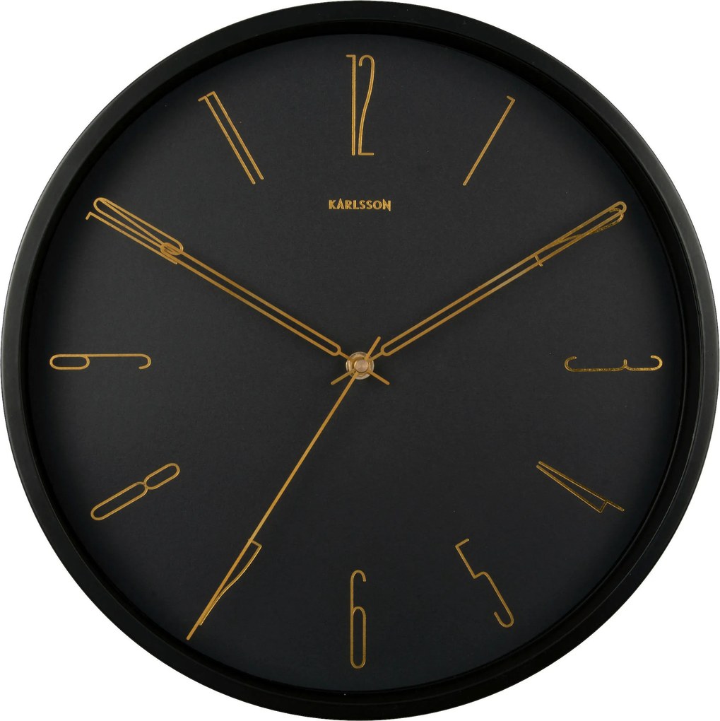 XXXLutz NÁSTĚNNÉ HODINY barvy zlata, černá 35/35/4 cm Karlsson - Nástěnné hodiny - 007143009901
