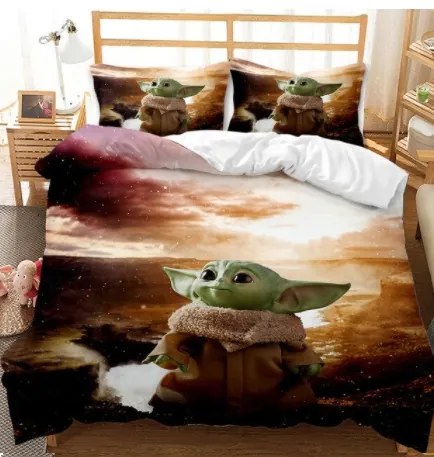 3-dílné ložní povlečení Star Wars Yoda 3D Varianta: YODA 3, Velikost: EU SuperKing (260cmx220cm)