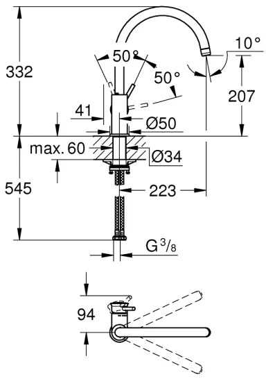 GROHE 31553001 - Dřezová baterie START CLASSIC lesklý chrom