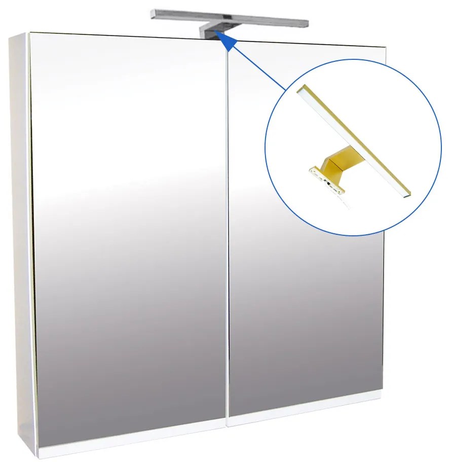 Comodo Zrcadlová skříňka Atica 80 ZS LED-G s osvětlením Any LED 30 G, zlatá