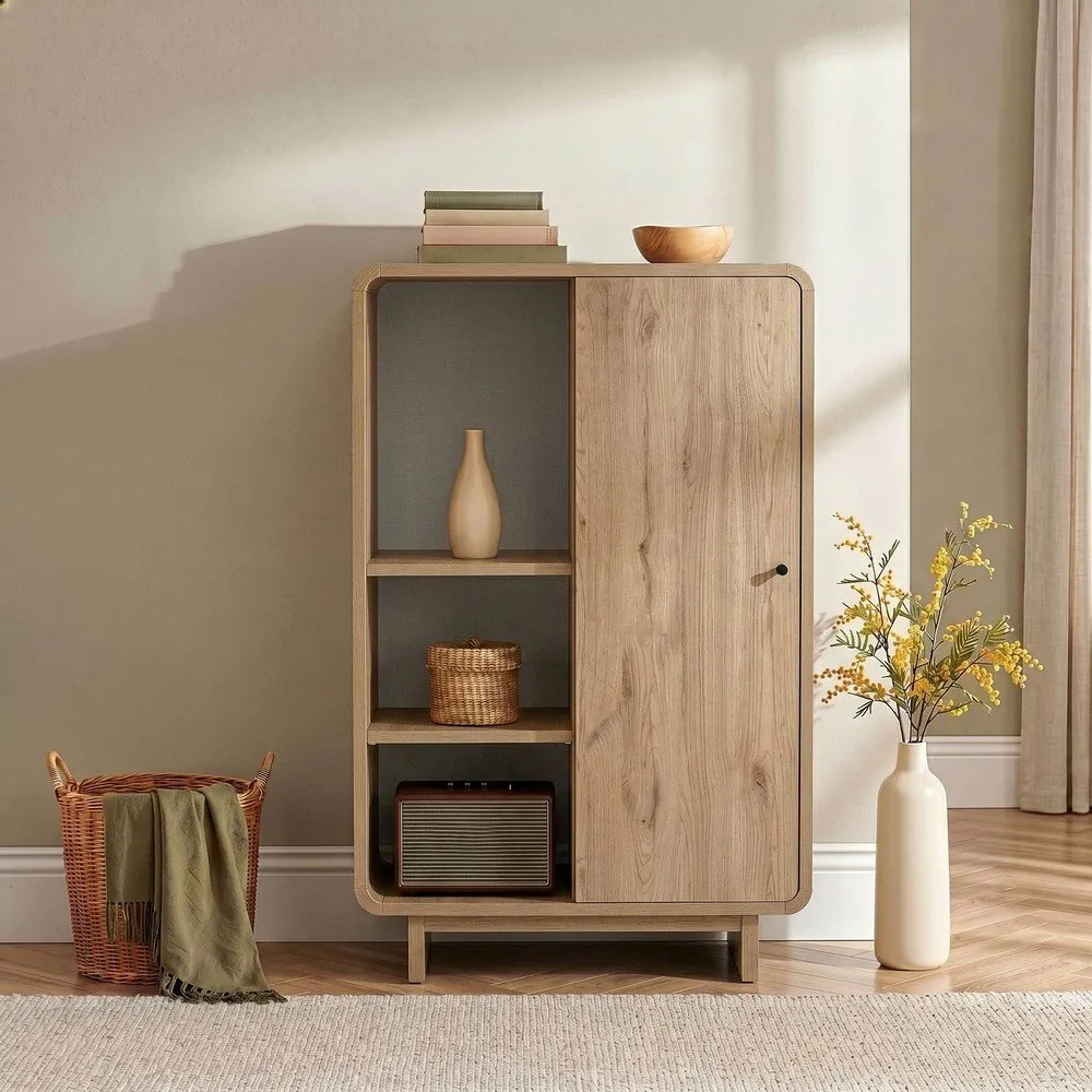 Skříňka v dekoru dubu ve světle přírodní barvě 70x110x34 cm Torina – Nordure