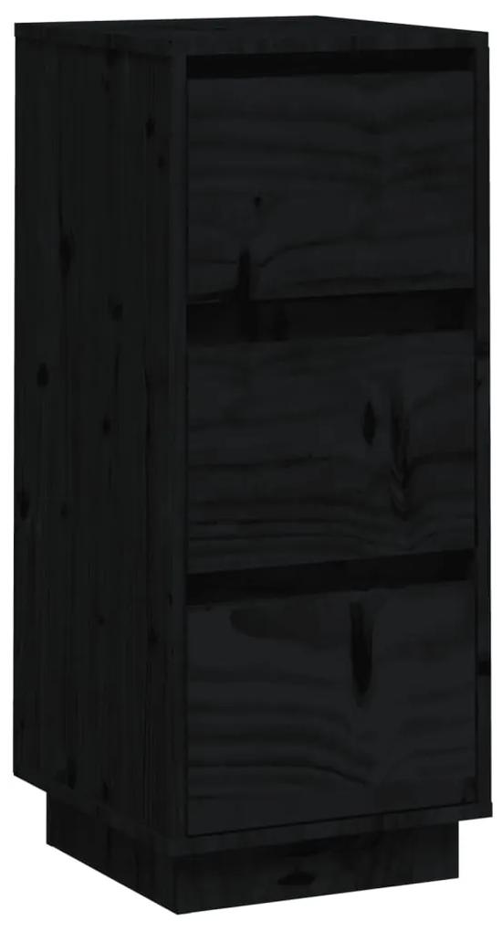 vidaXL Příborník černý 32 x 34 x 75 cm masivní borové dřevo