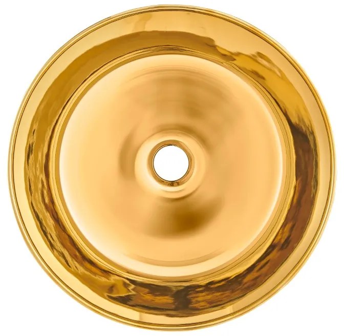 Invena Kos, keramické umyvadlo na desku 415x415x135 mm, zlatá lesklá, INV-CE-38-009-C