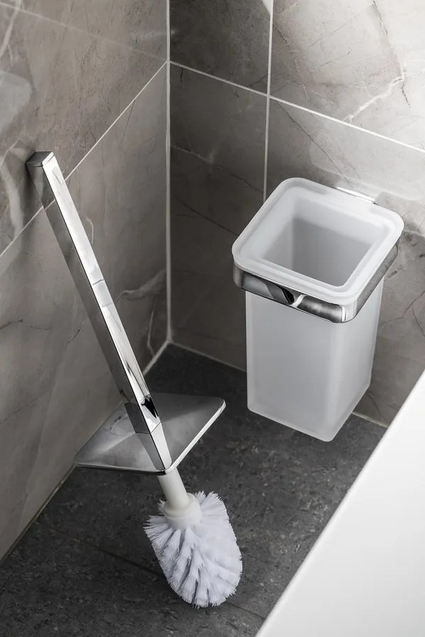Sapho, SAMOA WC kartáč závěsný, chrom/mléčné sklo