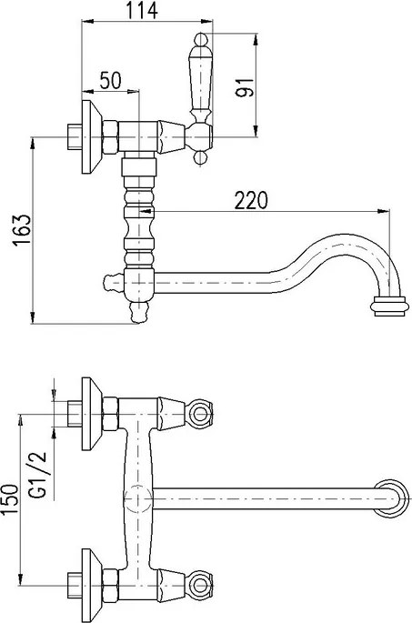 Slezák - RAV Umyvadlová/dřezová baterie MORAVA RETRO - MK501.x/29SM, Stará mosaz (Bronz) Rozteč připojení (mm): 100