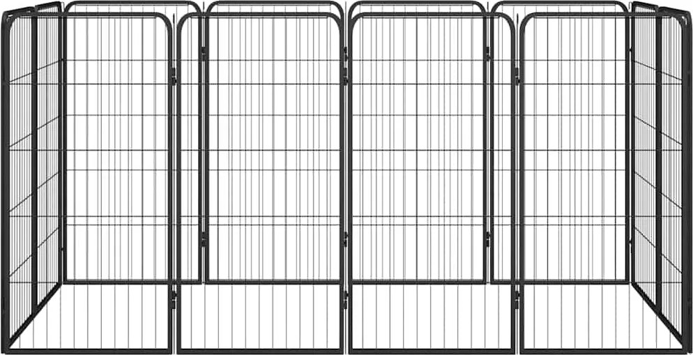 12panelová ohrádka pro psy černá 50 x 100 cm práškovaná ocel 3115959