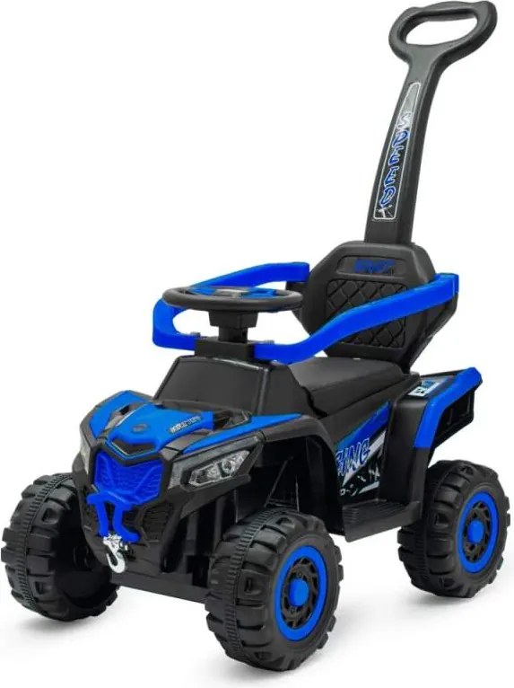 Dětské elektrické odrážedlo Baby Mix Ruggy s vodící tyčí modré