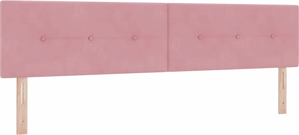 Postel s boxspringem s čelo Růžová 200 x 200 cm samet 3339199