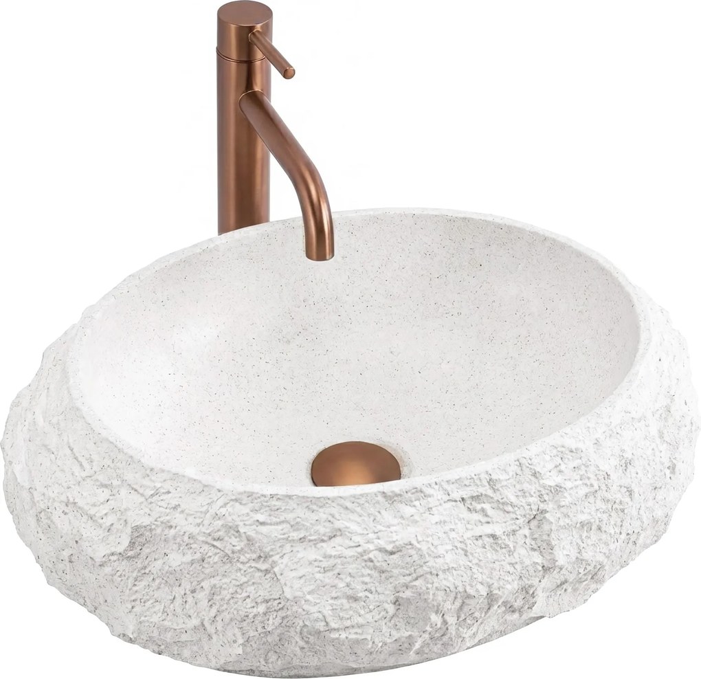 Rea Mika Ivory, umyvadlo na desku 500x380x150 mm, ecru-imitace kamene, REA-U7350