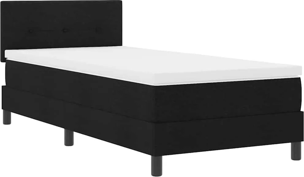 Postel s boxspringem s čelo Černý 100 x 200 cm textil 3338666
