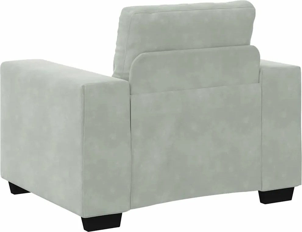 Set pohovek 3 ks Světle šedá samet 3324639
