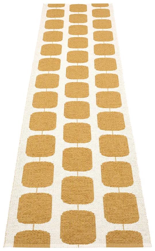 Oboustranný vinylový koberec Pappelina STEN Ochre/Vanilla velikost: 70x400cm