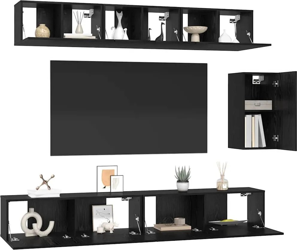 Sestava TV skříněk 6 ks Černý dub Kompozitní dřevo 3393442