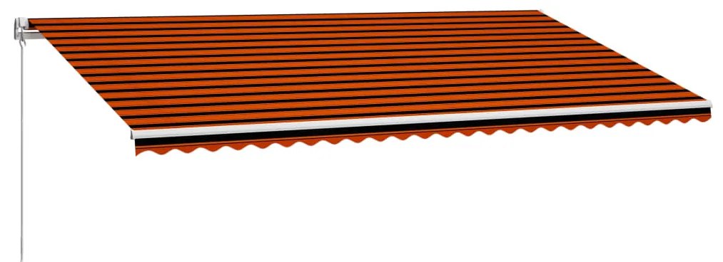 vidaXL Marketos Ručně zatahovací markýza 600 x 300 cm oranžovo-hnědá