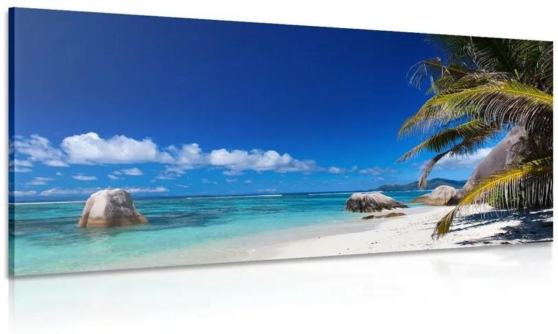 Obraz pláž Anse Source - 100x50 cm