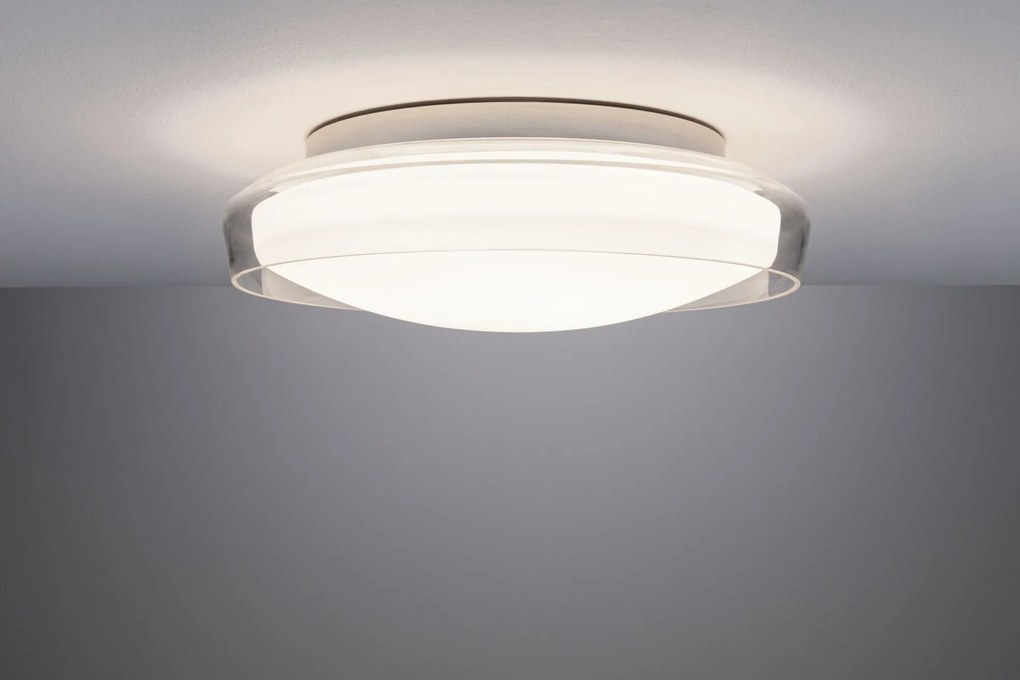 Paulmann 71075 Luena, koupelnové stropní svítidlo LED 16,5W 3000K, sklo/chrom, průměr 35cm, IP44