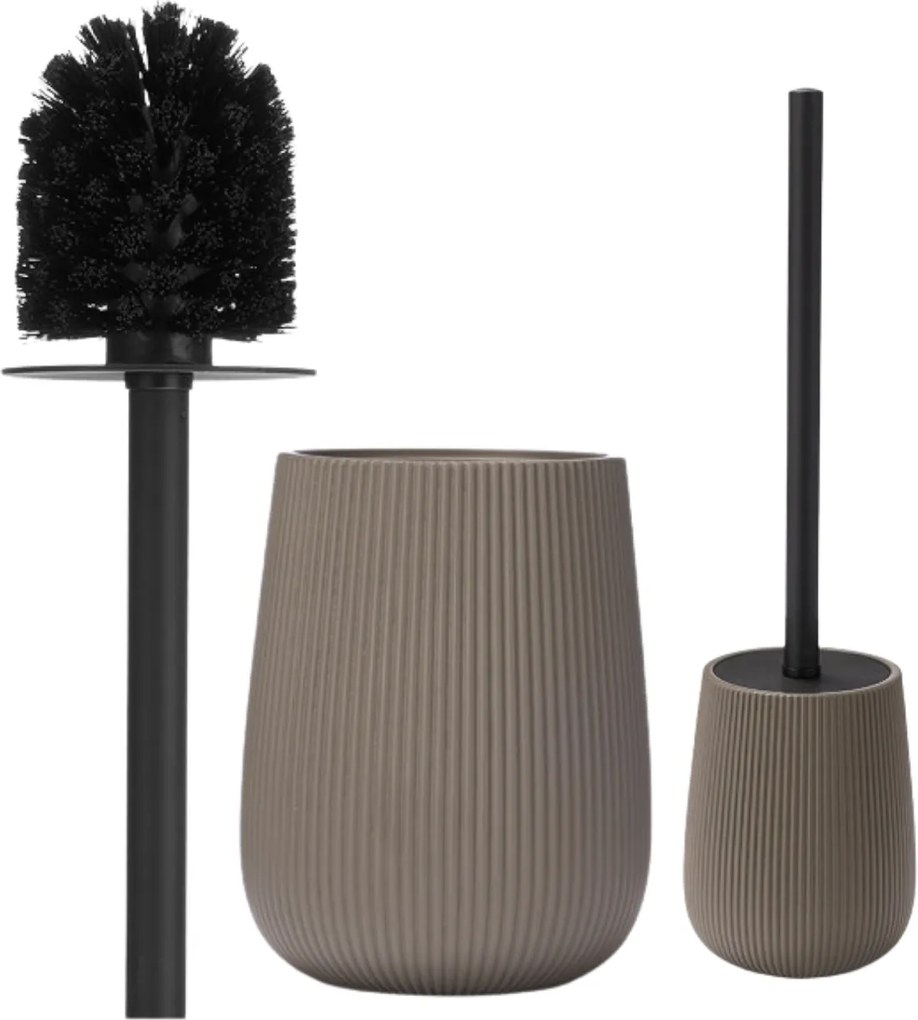 WC kartáč Stripe, šedá/s černými prvky