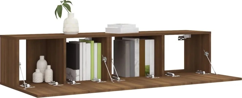 vidaXL 2dílný set TV skříněk dřevotříska [3079120] Barva: Bílá
