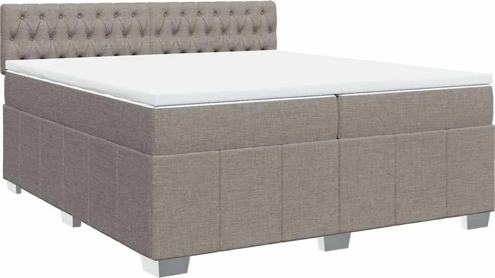 Box spring postel s matrací taupe 200x200 cm textil 3287186