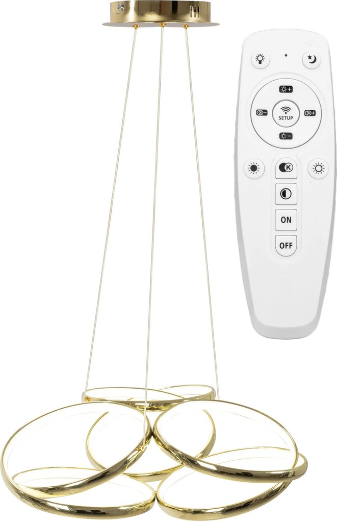 Toolight - LED závěsné svítidlo APP794-CP + dálkové ovládání, zlatá, OSW-04021