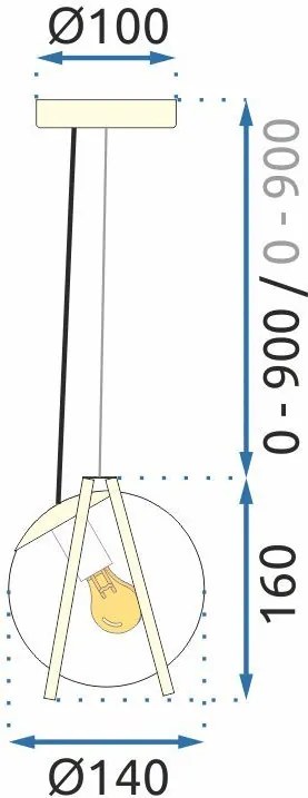 Toolight Závěsná lampa APP1089-1CP Zlatá