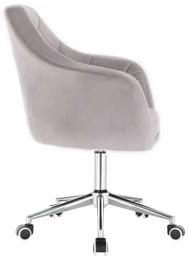 LuxuryForm DESIGN Otočné křeslo ANDORA VELUR na stříbrné podstavě s kolečky - světle šedé
