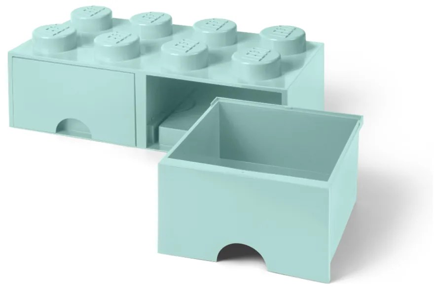 Úložný box lego úložný box 8 s šuplíky - aqua