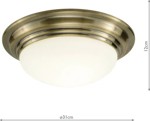 Där Lighting BAR5275 - Koupel strop svít BARCLAY 1xE27/60W/230V pr. 31 cm mosaz
