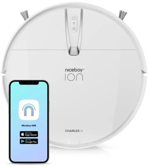 Niceboy ION Charles i4 - Chytrý robotický vysavač 2v1 4400 mAh Wi-Fi bílá + DO