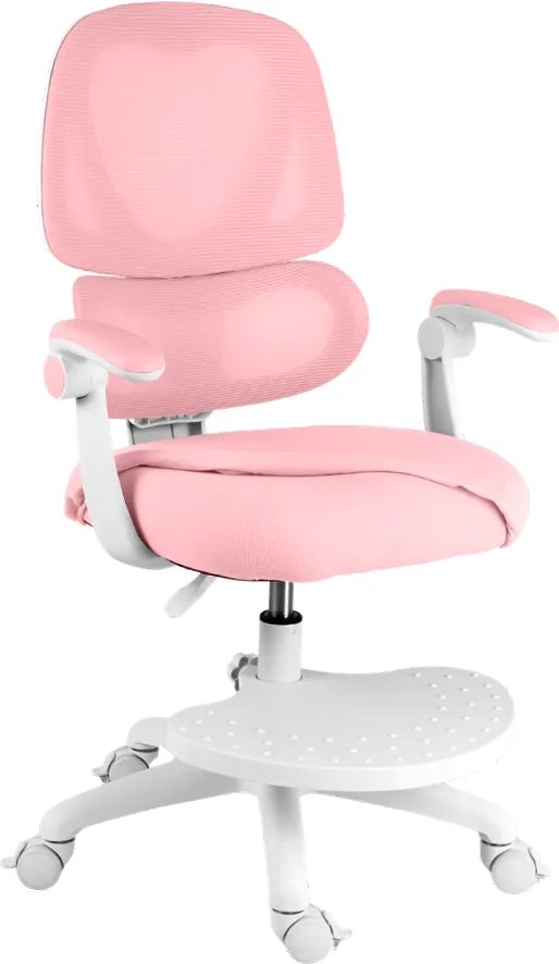 Dětská otočná židle Neoseat JUNI 023 — látka, pratelný potah, růžová