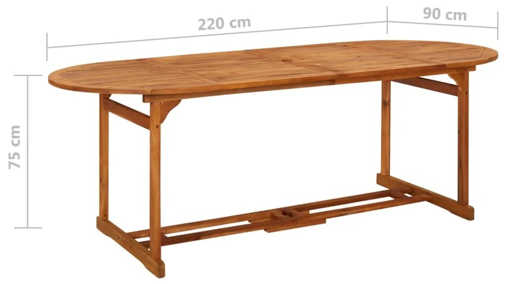 vidaXL Marketos Zahradní jídelní stůl 220 x 90 x 75 cm masivní akáciové dřevo