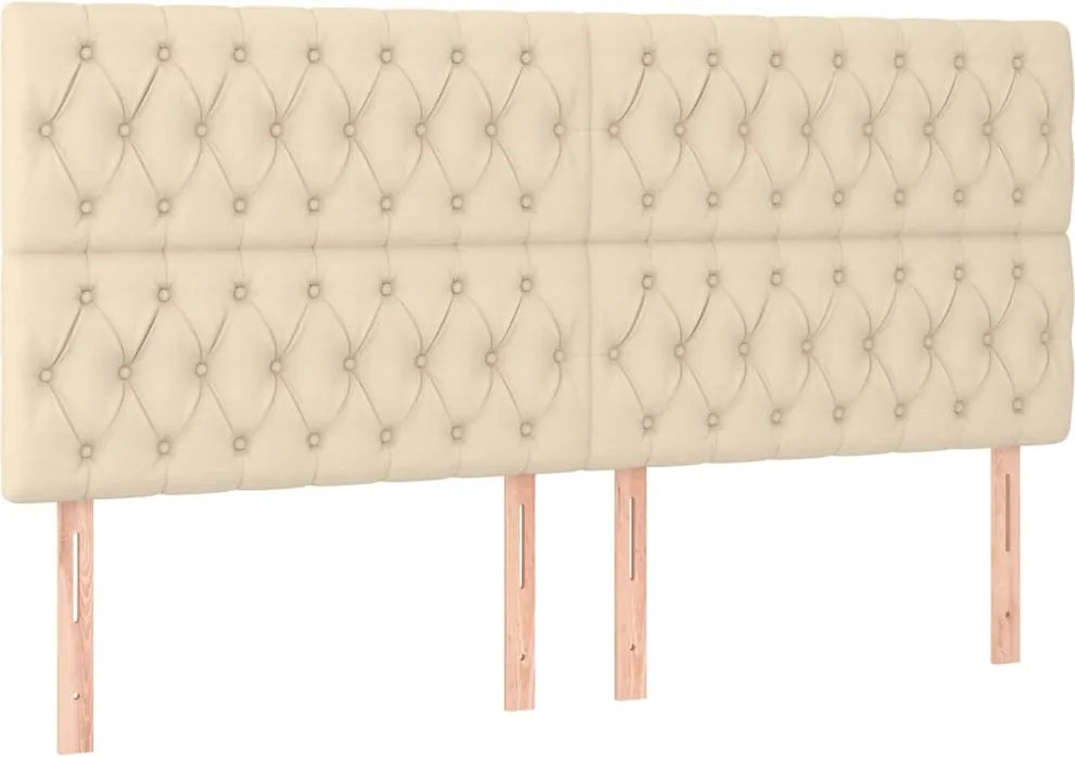 Box spring postel s matrací krémová 200x200 cm textil 3136866