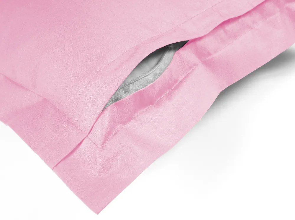 Biante Bavlněný povlak na polštář s lemem Moni MOD-507 Světle růžový 30 x 50 cm