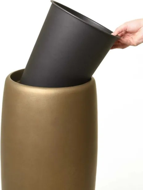 Luxusní květináč XELA, sklolaminát, horní průměr 34 cm x výška 92 cm, zlatá