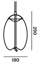 Brokis Knot Uovo skleněné závěsné svítidlo Barva: Čirá, Velikost: Ø 180 mm, Barva kování: Stříbrná